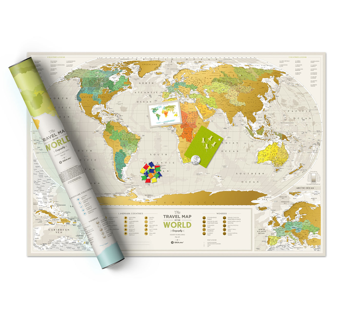 Купить Скретч-карту Travel Map Geography World, подарок путешественнику ...